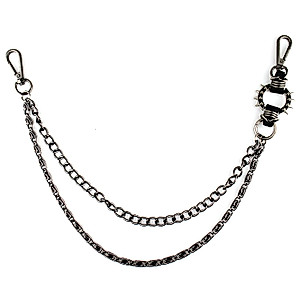 ARZASGO Unisex Punk Chains for Pants, Heavy Duty Multi-layer Belt Chains Hip Hop Trousers Jeans Chain with Carabiner Clasps for Wallet Keys (Spike Chain)