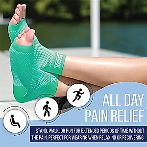 SB SOX Plantar Fasciitis Relief Socks (1 Pair) for Women & Men - Best Compression Sleeves for All Day Wear with Foot/Arch Support for Pain Relief (Gray, Medium)