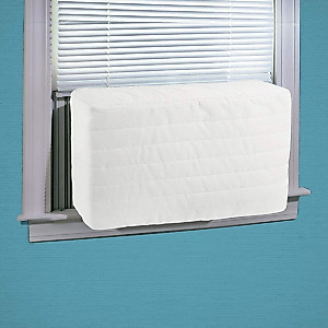 Aozzy Ac Covers for Inside Unit Indoor Air Conditioner Covers for Window Units Winter Beige Double Insulation Quilted AC Cover Keeps Cold Air Out Eliminates Dirt (21" Lx14 H x2.7 D)