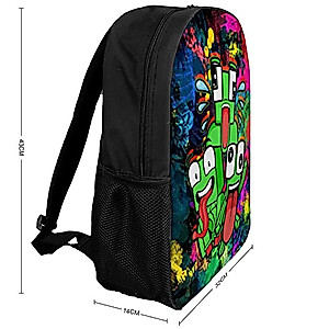 3D Printed Game Backpack Cartoon Adjustable Shoulder Strap Daypack Hiking Camping Laptop Backpack With Pencil Case Style-2, 17 Inch