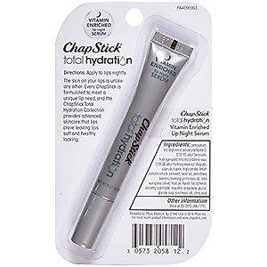 ChapStick Total Hydration Vitamin Enriched Lip Night Serum, Night Lip Serum for Overnight Lip Care - 0.21 Oz