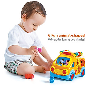 JOYIN Musical Toy, Baby Toy with 3D Animals Shapes, LED Light Up Car for Kids, Infant, Toddler, Interactive Learning Toy, Educational Toy, Easter Basket Stuffers and Gifts