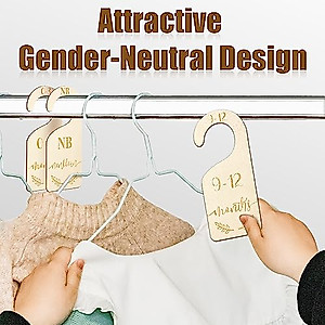 LUTER 7pcs Baby Closet Dividers, Wooden Cute Nursery Hanger Dividers Baby Wardrobe Dividers from Newborn to 24 Months Baby Clothes Organizer Easily Organize Your Baby's Room (Style 2)