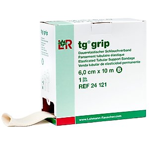 Lohmann & Rauscher Tg Grip, Size B, 6cm x 10m, Elasticated Tubular Compression Bandage for Light & Comfortable Support, Sleeve for Sprains, Strains, Soft Tissue Injuries, Skin Friendly Stockinette