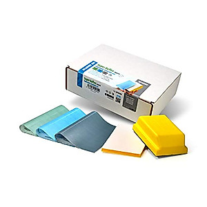 Super Buflex Flexible Polishing Sheets Starter Kit, SP19160, K2000 - K3000, 15 Sheets + 1 Interface Pad + 1 Hand Block