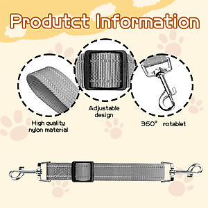 YAODHAOD Dog Safety Collar Clips,Adjustable Prong Collar Backup Clips with Dual Clasps, Reflective Prong Clip Dog Harness to Collar and Leash Connector Safety Clip (Gray)