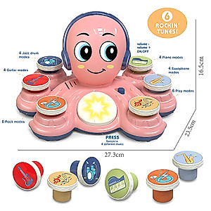 Baby Musical Toys Learning Toys for Toddlers, Octopus Music Toys, Preschooler Musical Educational Instruments Toy for Baby, Birthday Toys for Girls Boys