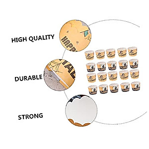 DOITOOL 100pcs Halloween Muffin Cups Mini Cakes Thickening Mousse Mini Cake Boxes Halloween Cupcake Decor Paper Cupcake Wrappers Halloween Cupcake Wrapper Cake Packing Cup Baking Cups Hard