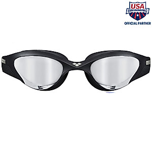 Arena Unisex Adult The One Swim Goggles for Men and Women Watertight Fit Orbit-Proof Seals Anti-Fog Coated Mirror Lens, Silver/Black/Black