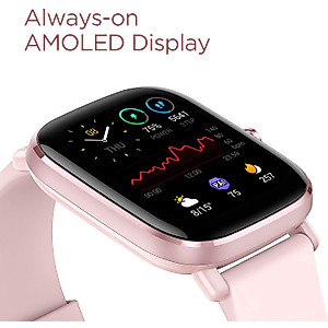 Amazfit GTS 2 Mini Smart Watch for Women Girls, Alexa Built-in, GPS Tracker, 14 Days Battery Life, Blood Oxygen Heart Rate Sleep Monitoring, 5 ATM Water Resistant, Android iPhone Compatible-Pink