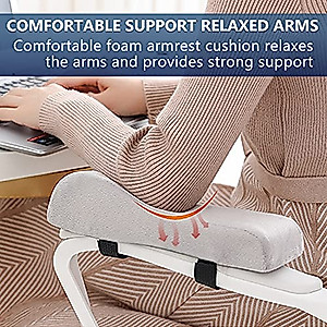 Payanwin Chair Ergonomic armrest Cushions Elbow Pillow Pressure Relief Office Chair Gaming Chair armrest with Memory Foam armrest Pads 2-Piece Set of Chair （Gray）