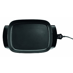 De'Longhi Electric Skillet with Tempered Glass Lid, 16" X 12", Black