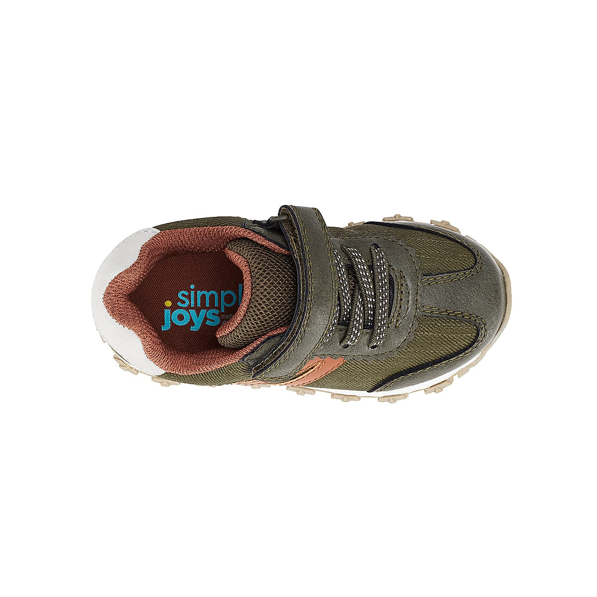 Simple Joys by Carter's Kids Bailey Athletic Sneaker Running Shoe, Olive, 4 US Unisex Toddler