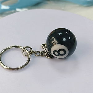 MauSong 8 Ball Keychain Creative Key Chain Diameter 0.98 In Pendant Decorative Small Pendant Creative Key Chain