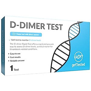 GetTested at Home D-dimer Test (1 Test) a Critical Marker for Thrombosis-Related Conditions, specifically Blood Clots.