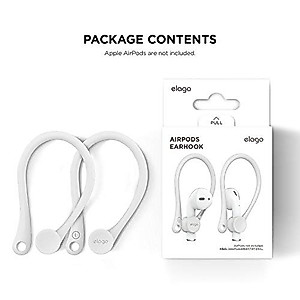 elago Ear Hooks Designed for AirPods Pro, AirPods 3 and AirPods 1, 2, Anti-Slip Earbud Accessories, Comfortable Fit, Ergonomic Design, Durable TPU Construction, Perfect for Exercising [White]