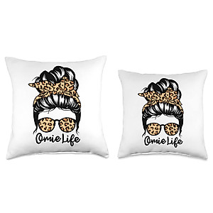 Omie Life December Omie Life Messy Bun Hair Funny Grandma Throw Pillow, 18x18, Multicolor