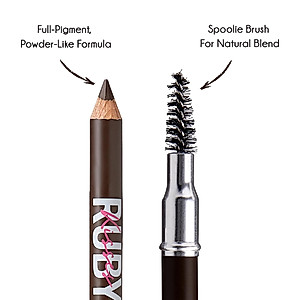 Ruby Kisses GoBrow Eyebrow Pencil, Sharpenable, Longwear, Long Lasting Eyebrow Wooden Pencil for Natural-Looking Brows (Dark Brown)