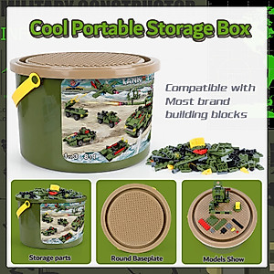 1552 PCS City Military Tank Building Blocks Set, Army Tank T-90 Toy Kit with Helicopter,Airplane, Boat,Vehicles and Storage Box,Pretend WW2 Military Roleplay Toy Birthday Gifts for Boys Girls Age 6-14