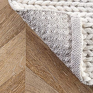 nuLOOM Penelope Braided Wool Area Rug, 5x8, Off White