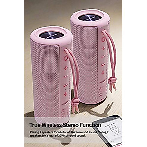 MIATONE Outdoor Portable Bluetooth Speakers Wireless Speaker Waterproof - Pink