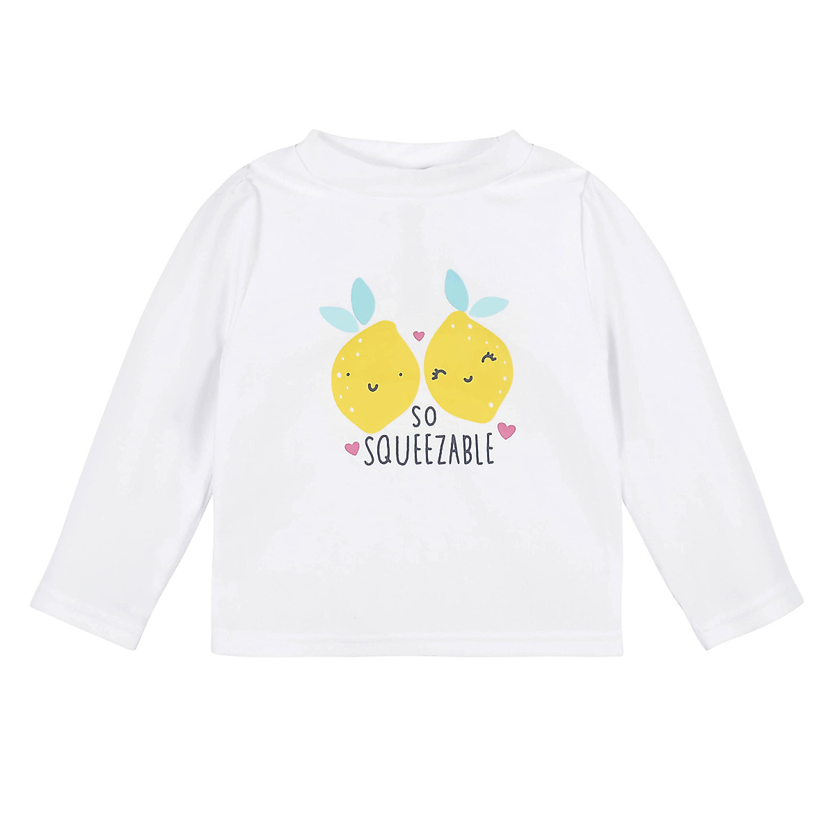Gerber Baby Girl's Toddler Long Sleeved Rashguard Swim Bathing Suit Set, White Yellow Lemons, 18 Months