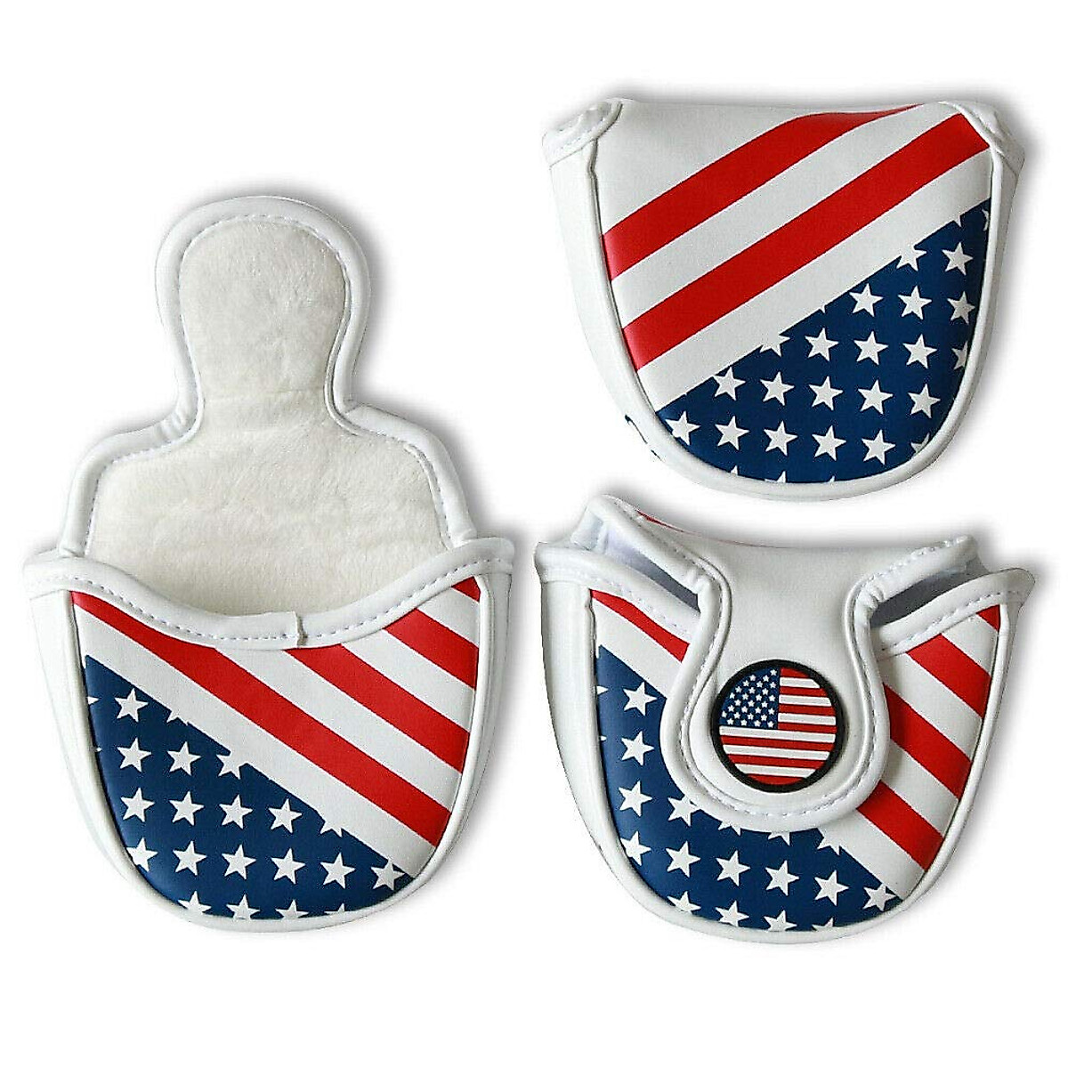 DBYAN US Flag Golf Magnetic Mallet Putter Head Cover for Putters Scotty Cameron, Taylormade, Titleist, Ping and Mizuno
