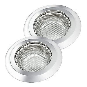 YouOKLight Kitchen Sink Strainer, Sink Strainer, Kitchen Sink Drain, Stainless Steel Sink Strainer Basket, Large Wide Rim 4.4" Diameter for Home, Kitchen, Bathroom and Other Drains. Pack of 2