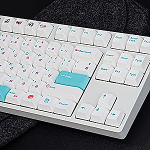 135 Keys Japanese Sushi Keycaps Cherry Profile Dye-Sub PBT Keycap Compatible with GH60 / GK64 / GK61 / 68/87/104 for Mechanical Gaming Keyboard Gateron Kailh Cherry MX Switches