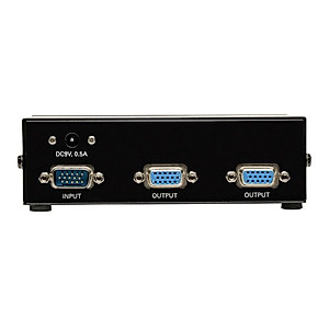 Tripp Lite 2-Port VGA Splitter with Signal Booster High Resolution Video, 350MHz, 2048x1536 (HD15 M/2xF)(B114-002-R)