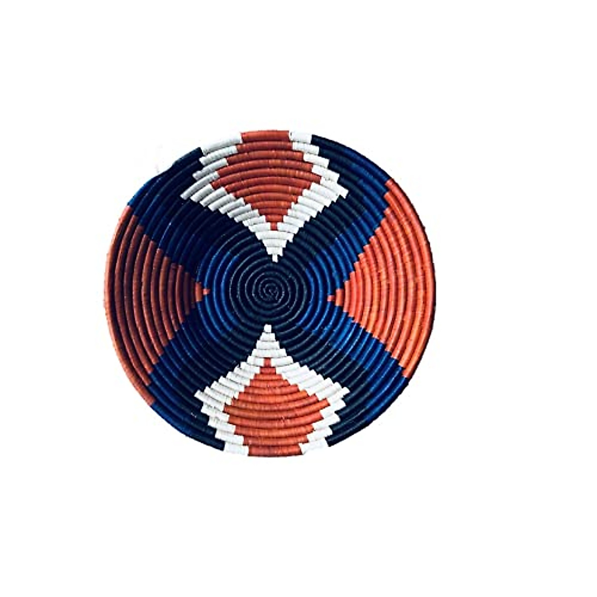 Hands Craft Fair Trade Uganda Basket Bukedo & Raffia Bowls Burnt Orange 12".5" Across