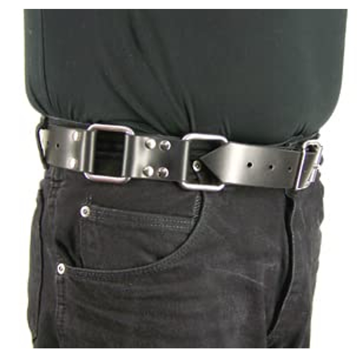 Axovus Preimum Leather Bondage Hobble Belt - Wrist, Ankle BDSM Fetish Restrains also functions as Fashion Belt (Large)