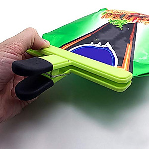 YAIKOAI 8 Pieces Large Chip Bag Clips Heavy Duty Food Sealing Clip Plastic Air Tight Seal Grip Plastic Bag Clamp for Bread Candy Chips Nuts Coffee Bags, Purple