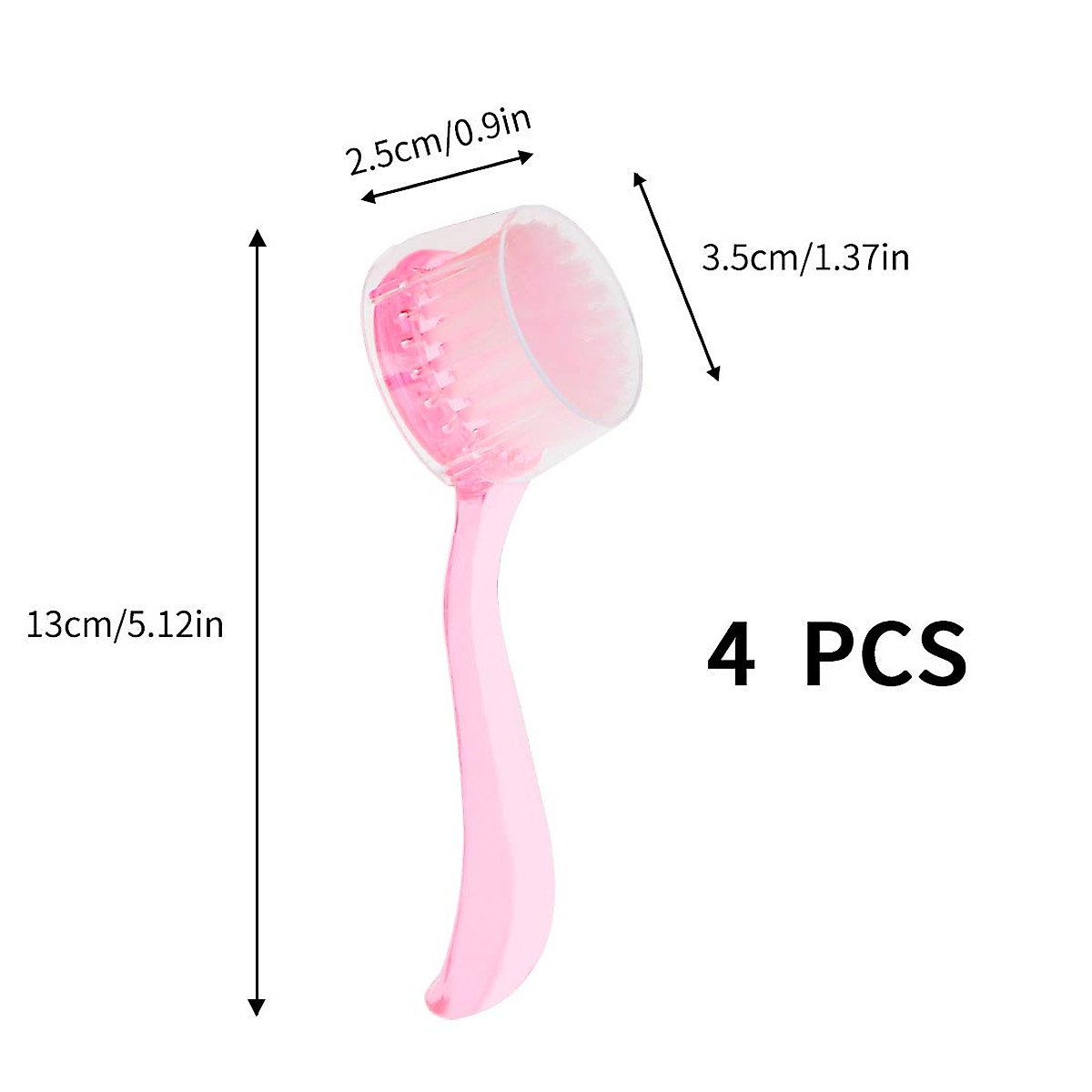 Beomeen Facial Cleansing Brush, 4 Colors Facial Exfoliating Brush Face Wash Scrub Exfoliator Brush for Makeup Skincare Removal, (Blue, Pink, Purple, Clear)