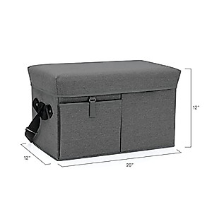 PICNIC TIME NCAA Maryland Terrapins Ottoman Portable Cooler, Collapsible Cooler with Seat, Tailgating Cooler, Picnic Cooler Tote, (Gray)