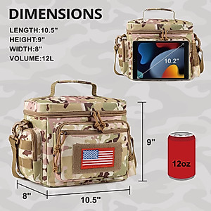 ATRIPACK Tactical Lunch Bag Medium Size (Camp-Brown) & Tactical Pencil Case for Men Women Teens Boys Girls (Brown)