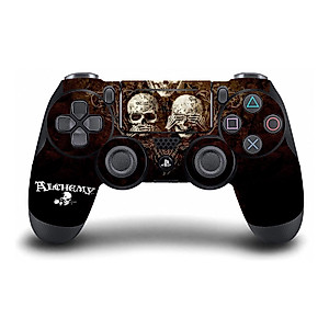 Head Case Designs Officially Licensed Alchemy Gothic No Evil Three Skull Gothic Vinyl Sticker Gaming Skin Decal Cover Compatible With Sony PlayStation 4 PS4 Slim Console and DualShock 4 Controller