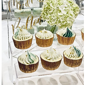 ihomecooker 6 Pc Clear Acrylic Display Risers Showcase for Shoe Risers Retail Stand Cupcake Stand Dessert Stand …