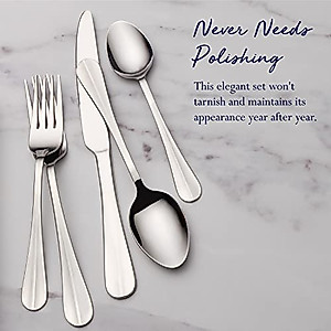 Pfaltzgraff Everyday Simplicity 53-Piece Stainless Steel Flatware Set, Service for 8