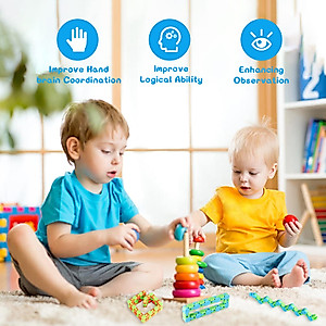 Ganowo Sensory Wacky Tracks Snap and Click Fidget Toys - Party Favors，Classroom Reward,Back to School Student Gifts ,Stocking Stuffers for Kids,Teens (Pack of 12)