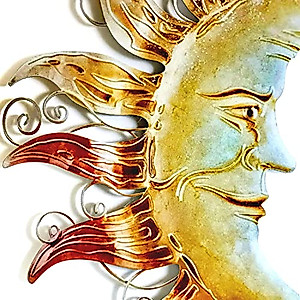 Outdoor Sun Wall Art Metal Sun Wall Decor Inspirational Celestial Wall Sculpture for Home Garden Farmhouse Yard Patio Fence Living Room Bedroom