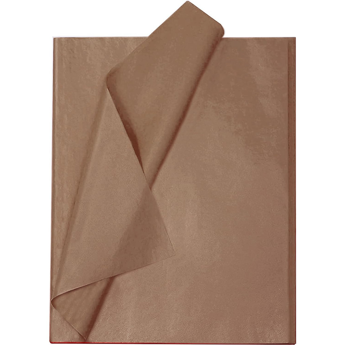 Ueerdand Gift Wrapping Tissue Paper for Packaging 105 Sheets Single-Sided Metallic Wrapping Craft Papers Bulk for DIY Artworks Flower Decoration (12 x 20 Inches, Brown)
