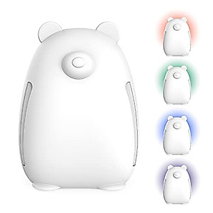 Pure Enrichment® PureBaby® Kids Bear Air True HEPA Air Purifier - Energy Star Rated, 4 Stage Air Filtration, UV-C Light, and Night Light for Medium-Large Rooms - Baby Nurseries, Kid Bedrooms (White)