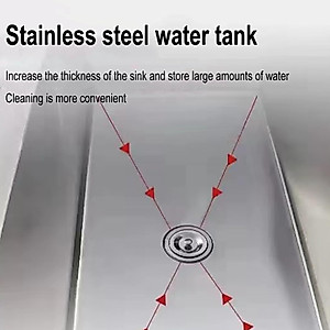 Stainless steel sink, practical sink, multifunctional sink, suitable for hotels, restaurants, kitchens, garages, industries, laundry rooms, workshops(50x45x50cm/19.6x17.7x19.6in)