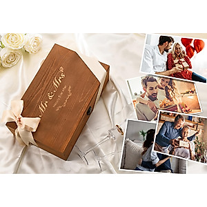 Parihy Wedding Champagne Flutes set of 2, Crystal Champagne Flutes for Mr and Mrs, Bridal Shower Housewarming Gifts, Wedding Gifts Engagement Gifts Bride and Groom