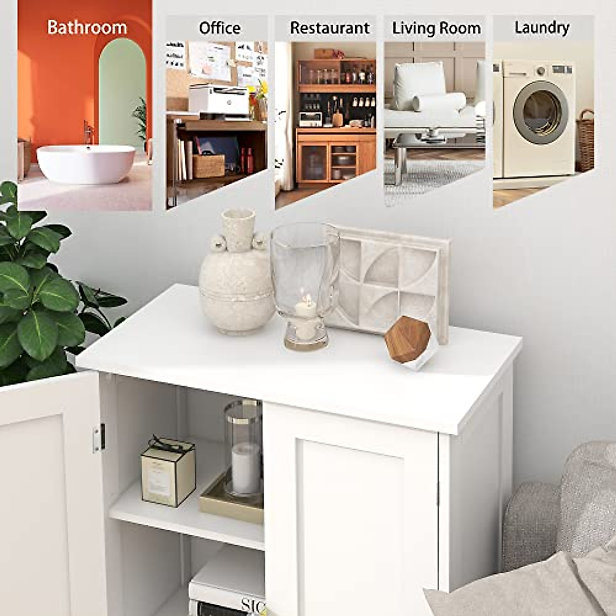 TaoHFE White Bathroom Medicine Cabinet and White Bathroom Storage Cabinet Set,Towel Cabinet for Bathroom Floor Cabinet and Bathroom Medicine Cabinet with Mirror Set