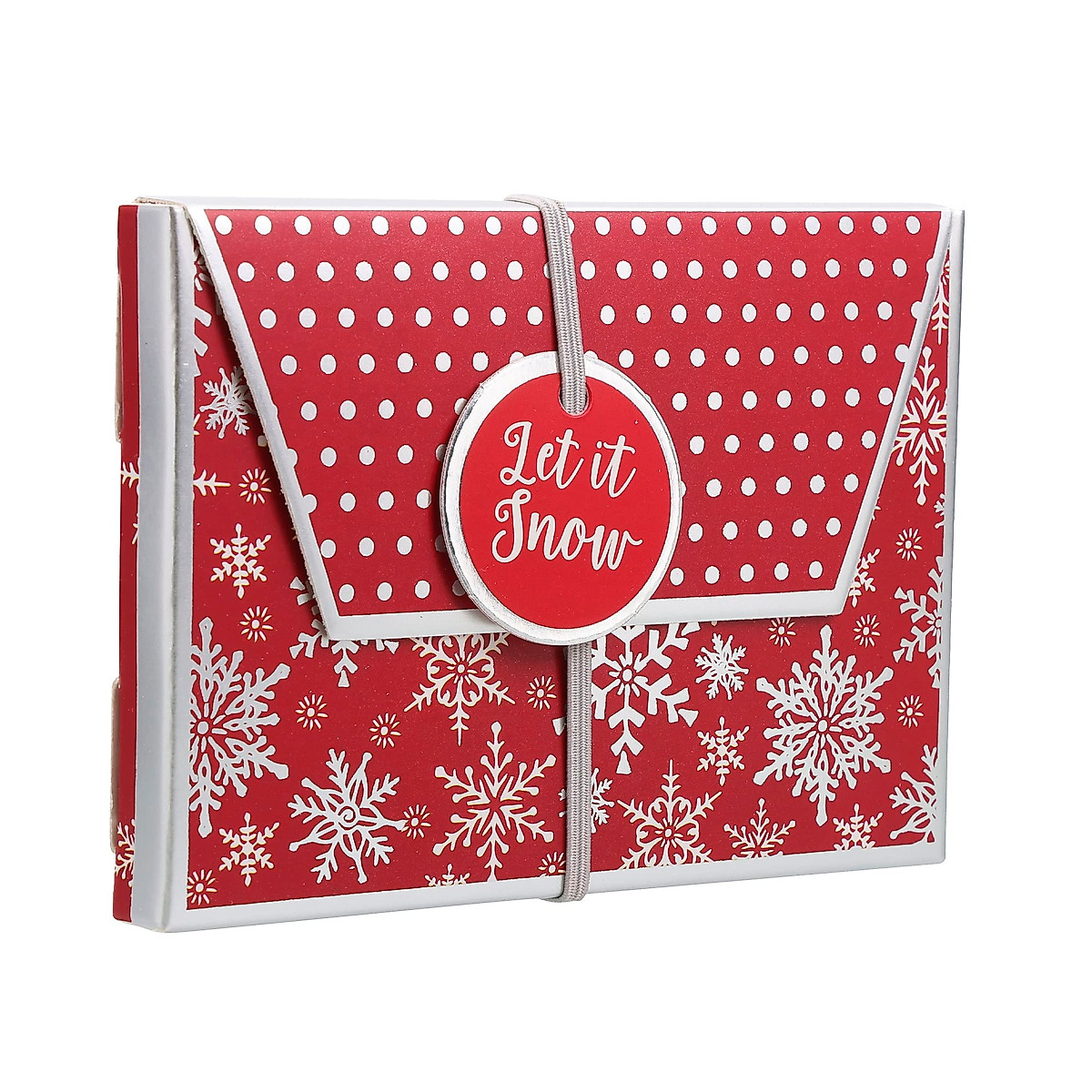 Fifth Ave Kraft Christmas Gift Card Holder Boxes with Foil Hot Stamp (Set of 6)