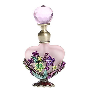 H&D Vintage Magical Violet Refillable Mini Empty Crystal Perfume Bottle Handmade Home Decor Lady Wedding Gift,5ML