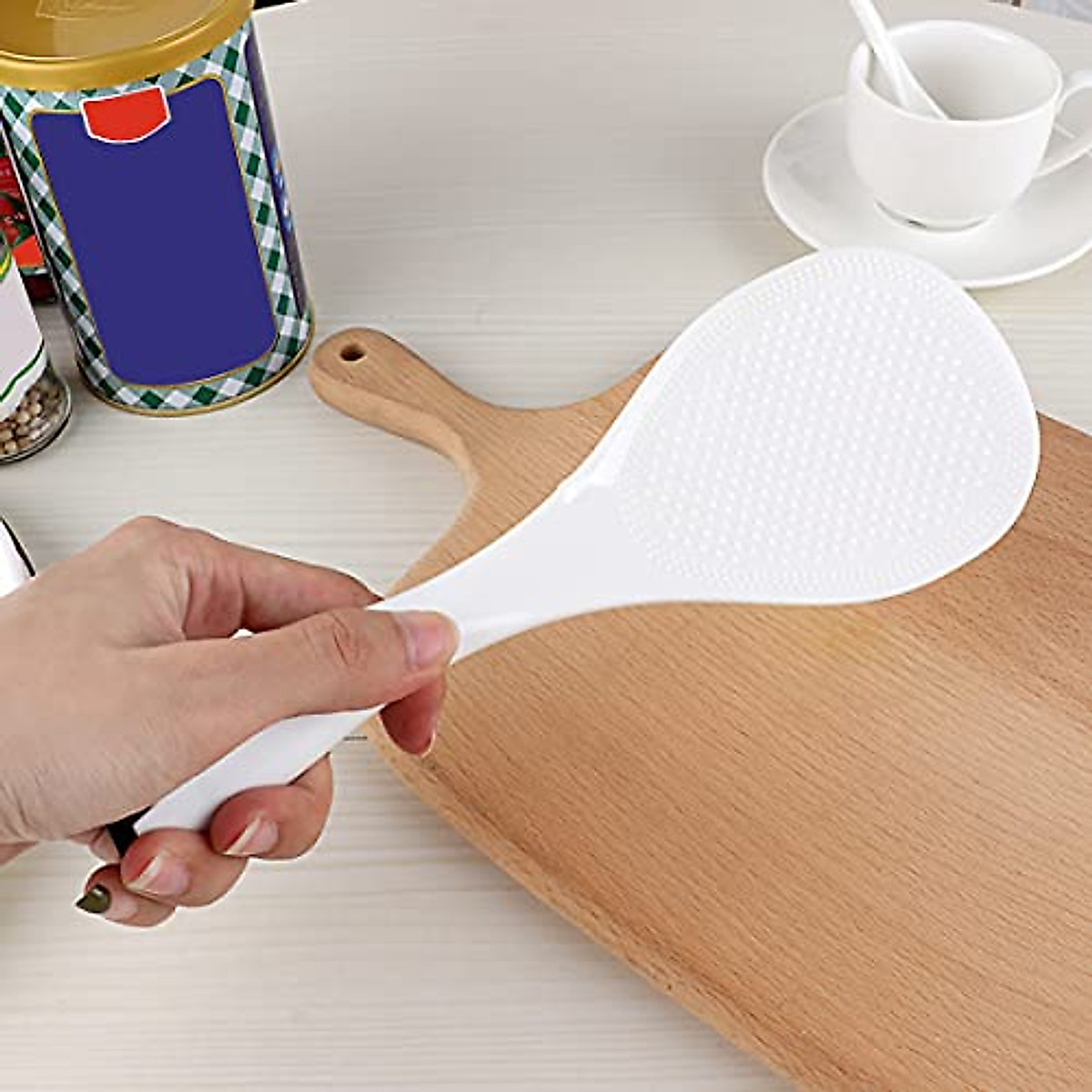 ONCIGER Rice Paddle, Non-Stick Rice Spoon, Stand-up Serving Rice Spatula Kitchen Tools (White)