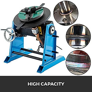 Mophorn 50KG Rotary Welding Positioner Turntable Table 110V 120W Angle 0 to 90° Welding Positioner Positioning Turntable 310mm Diameter Welder Positioner Turntable Machine 200mm Lathe Chuck